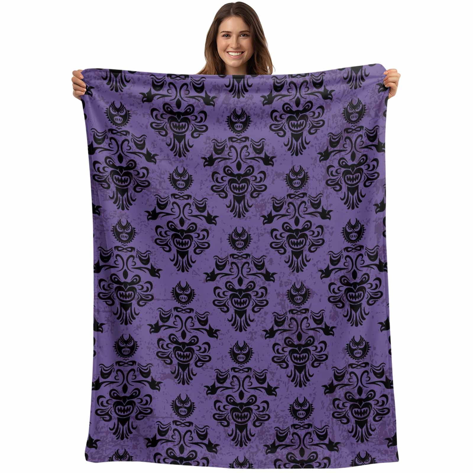 Halloween Haunted House Grimace Throw Blankets, Horror Night Ghosts ...