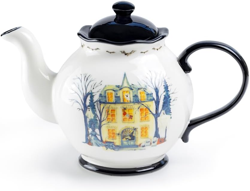 Halloween Haunted House Teapot, Gothic Eerie Theme Tea Party, Whimsical ...