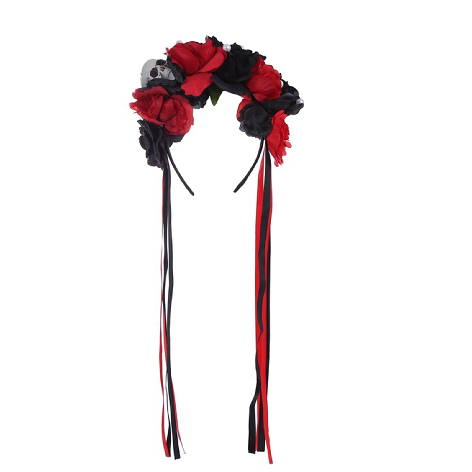 Halloween Headband Goth Flower Crowns For Women Gothic Skull Headband ...