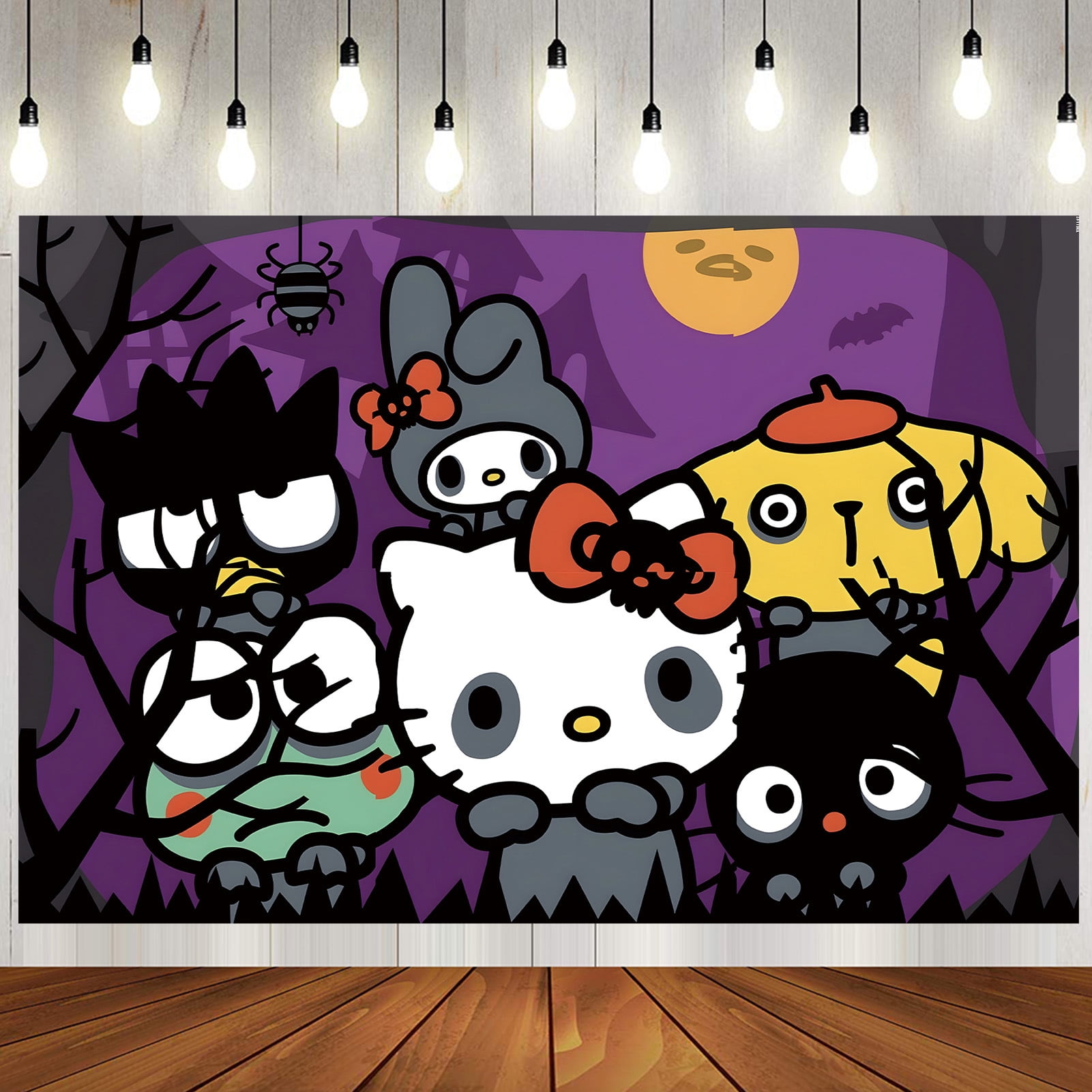 Halloween Hello Kitty Sanrio Birthday Backdrop Party Banner Tapestry ...