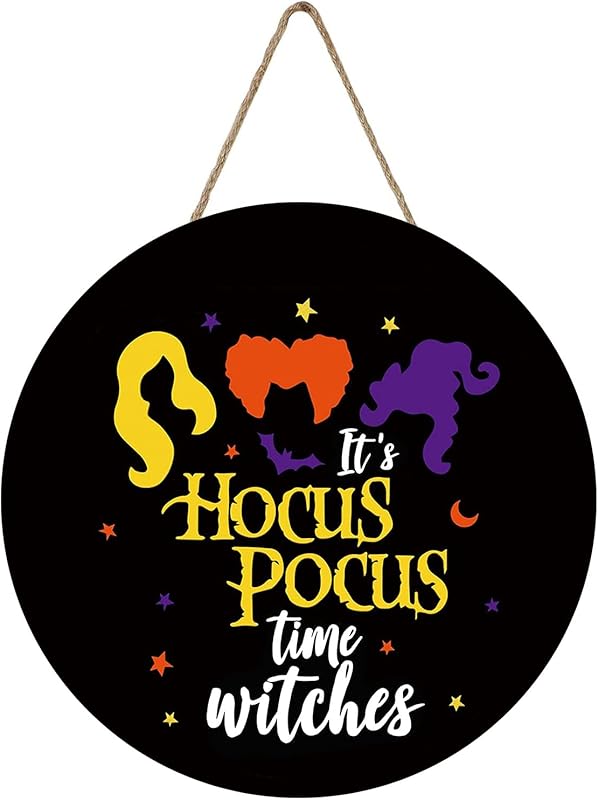 Halloween Hocus Pocus Door Sign Hocus Pocus Time Witches Welcome Sign ...