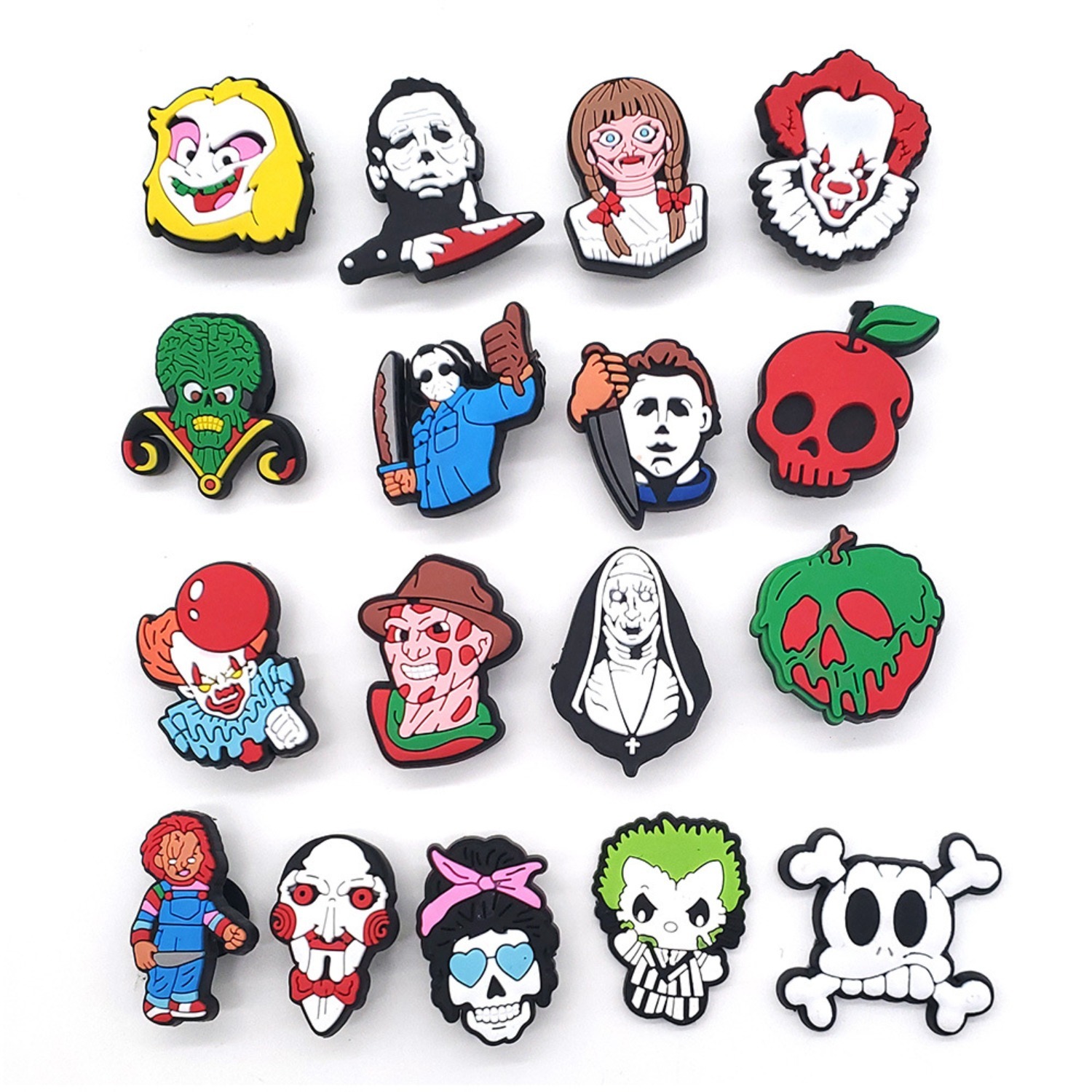 Halloween Hole Shoes Buckle Shoes Flowers Horror Movie Characters PVC ...