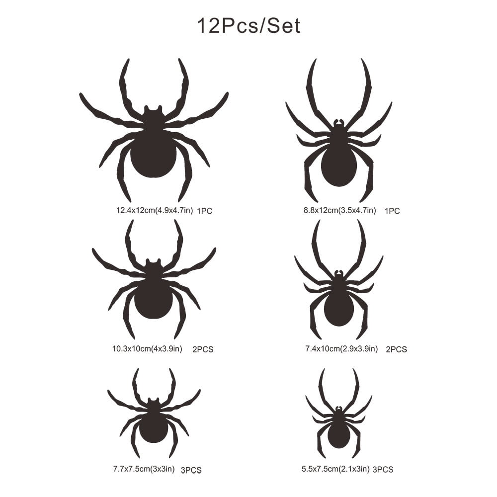 Halloween Home Decorations, 12 PCS 3D Small Spider, Realistic PVC ...