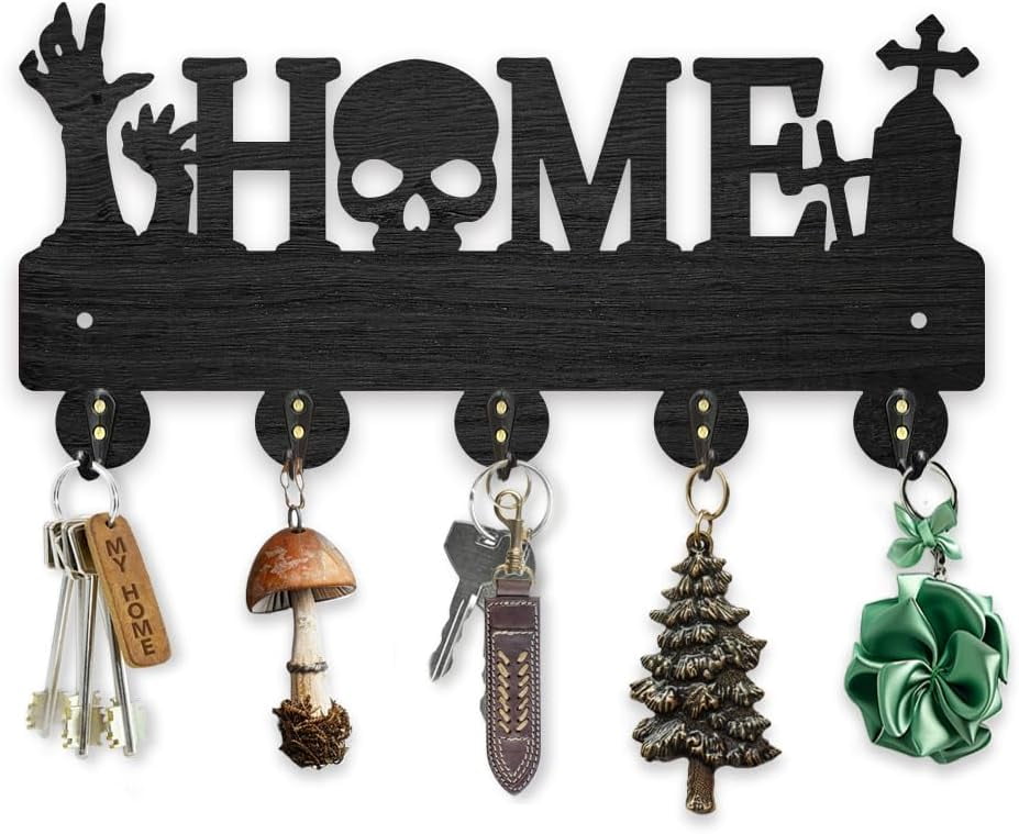 Halloween Home Skeleton Hand Key Holder for Wall 11.8x5.7inch Wood ...