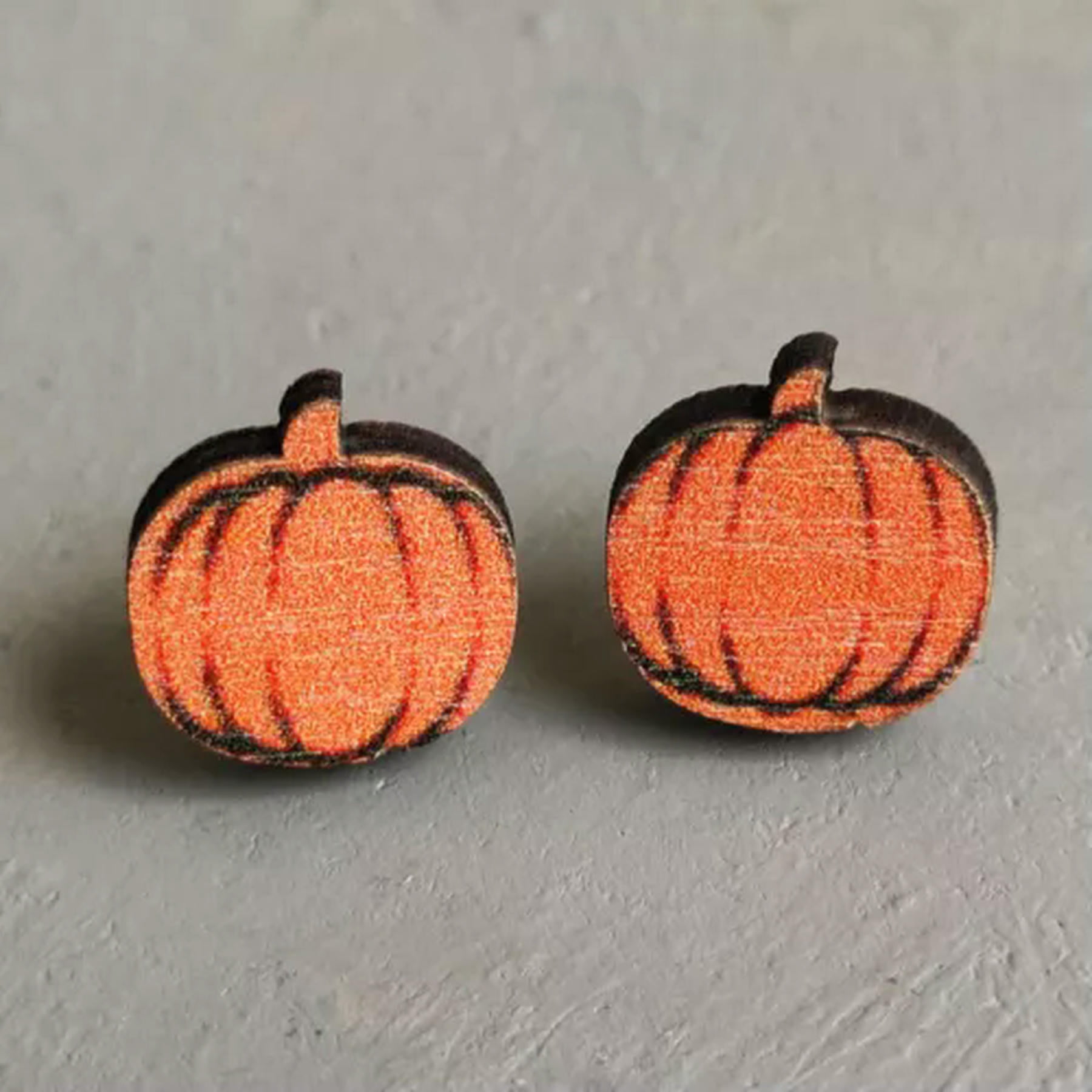 Halloween Horror Black Cat Ghost Pumpkin Skull Wooden Stud Earrings for ...