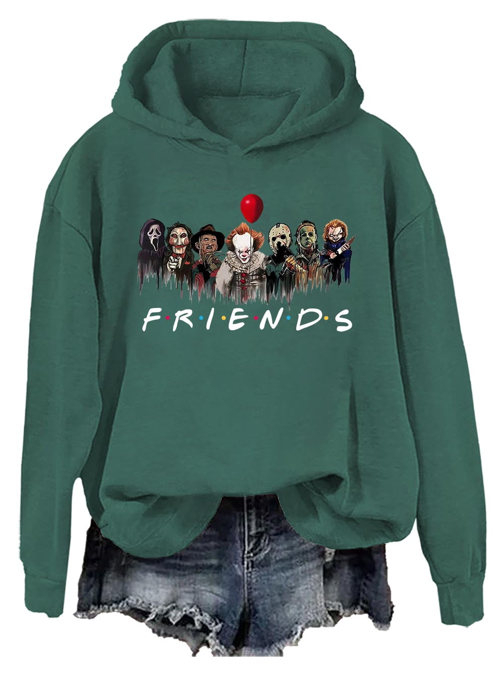 Halloween Horror Characters Hoodie, Horror Characters Friends Hoodie ...