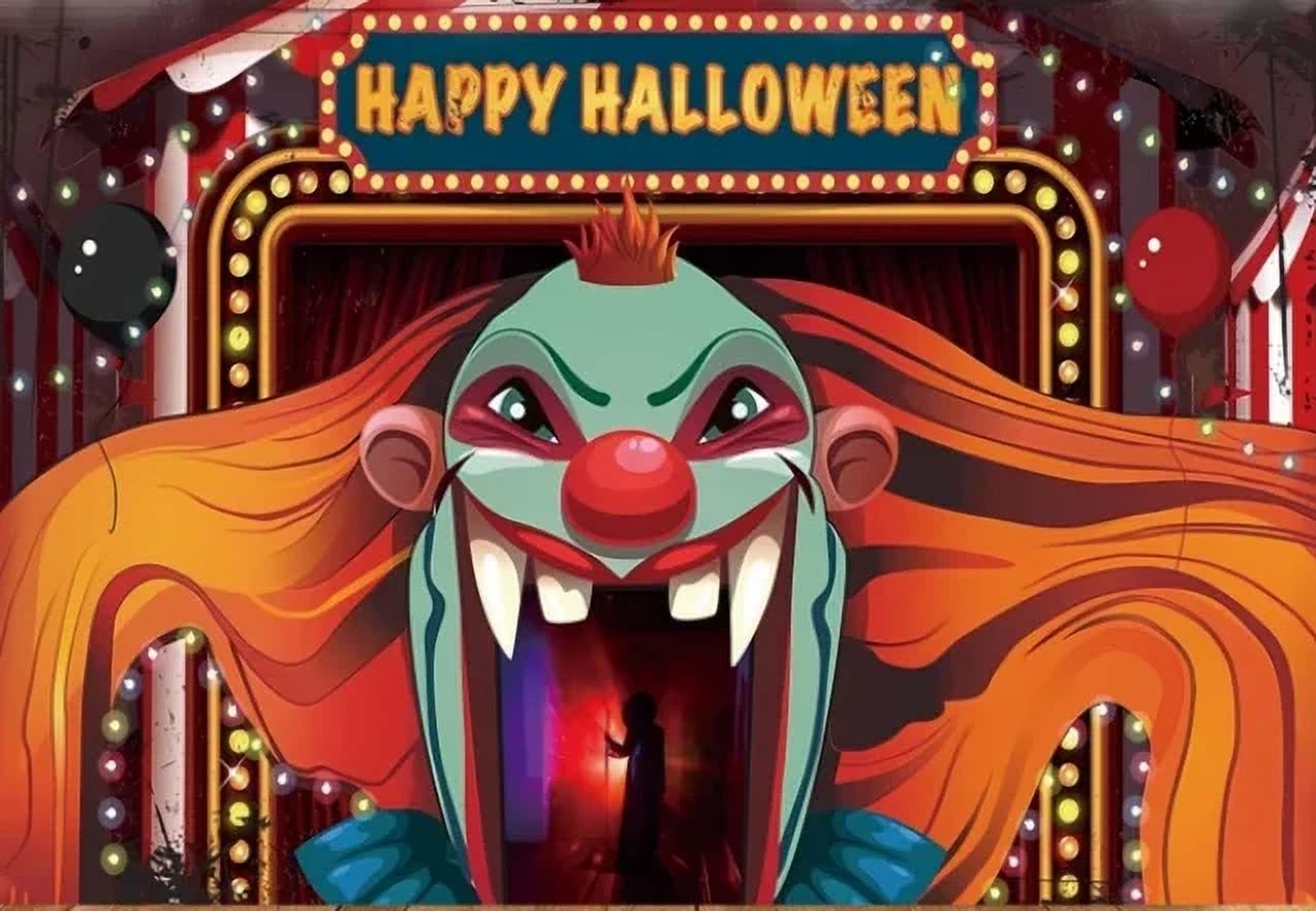 Halloween Horror Circus Backdrop for Photography Evil Clown Scary ...