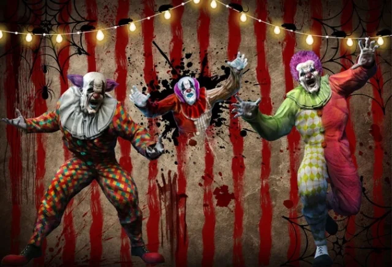 Halloween Horror Circus Backdrop for Photography Evil Clown Scary ...