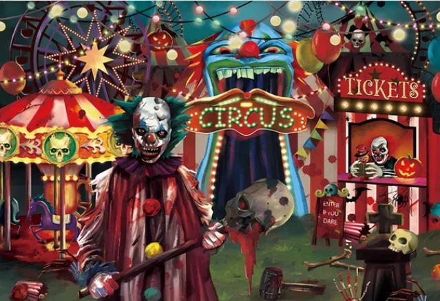 Halloween Horror Circus Backdrop for Photography Evil Clown Scary ...