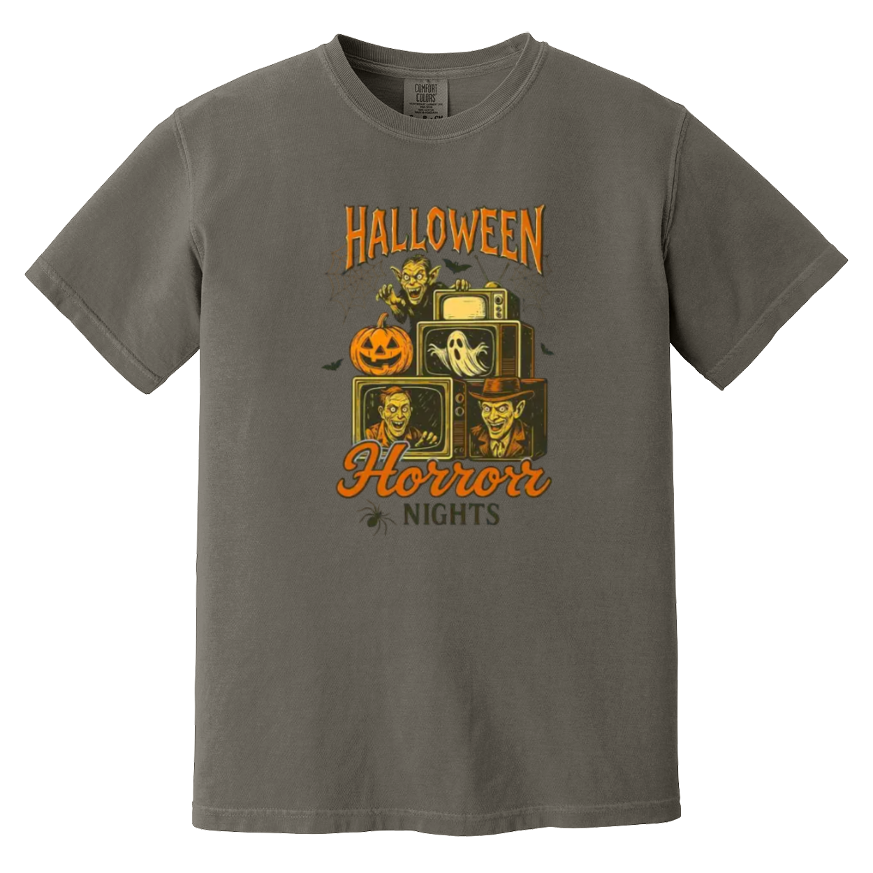Halloween Horror Creepy Spooky Haunted Retro Costume Comfort Color T ...