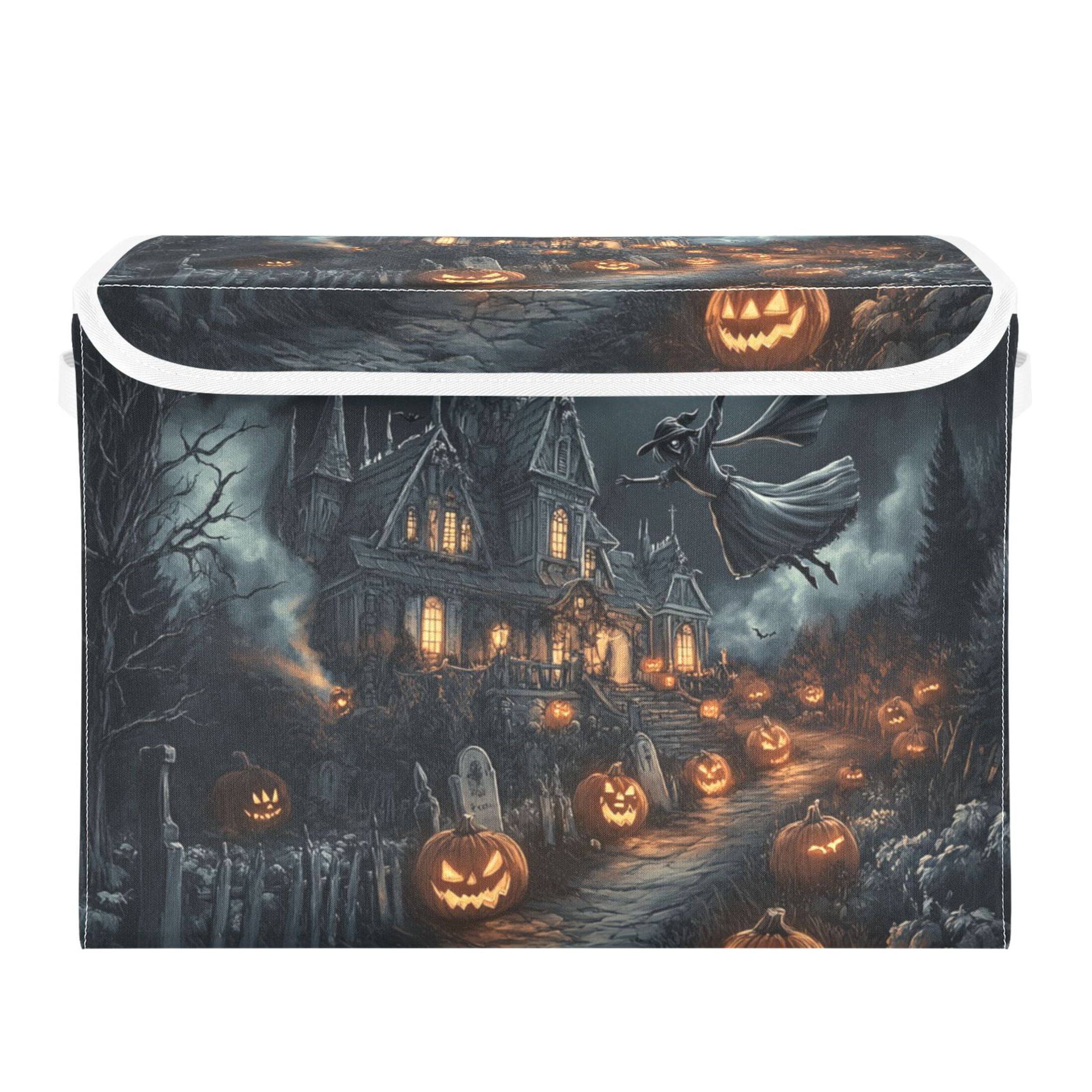 Halloween Horror Haunted House Large Storage Bins with Linen ...