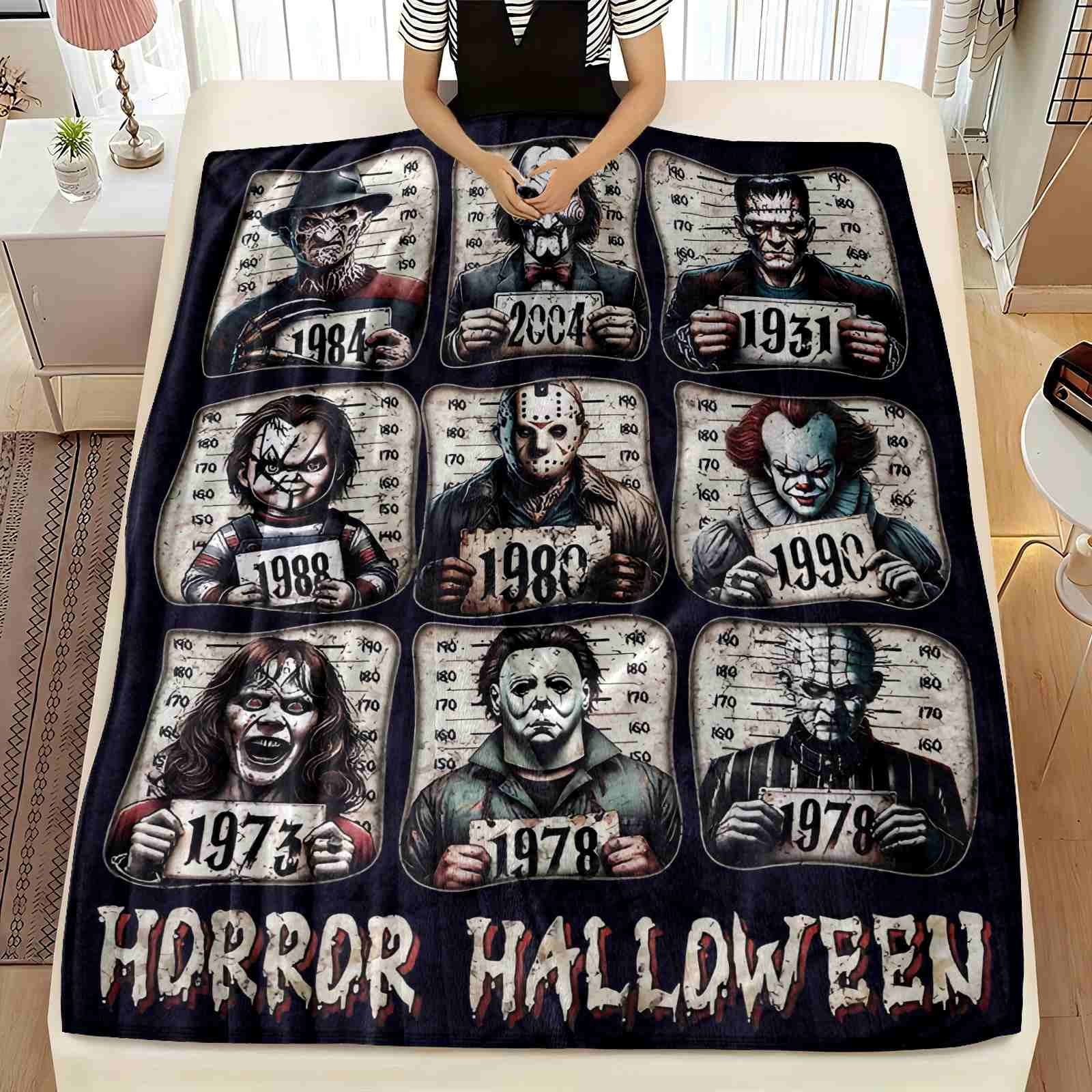 Halloween Horror Icons Blanket - Jason, Freddy, Michael Myers, Chucky ...