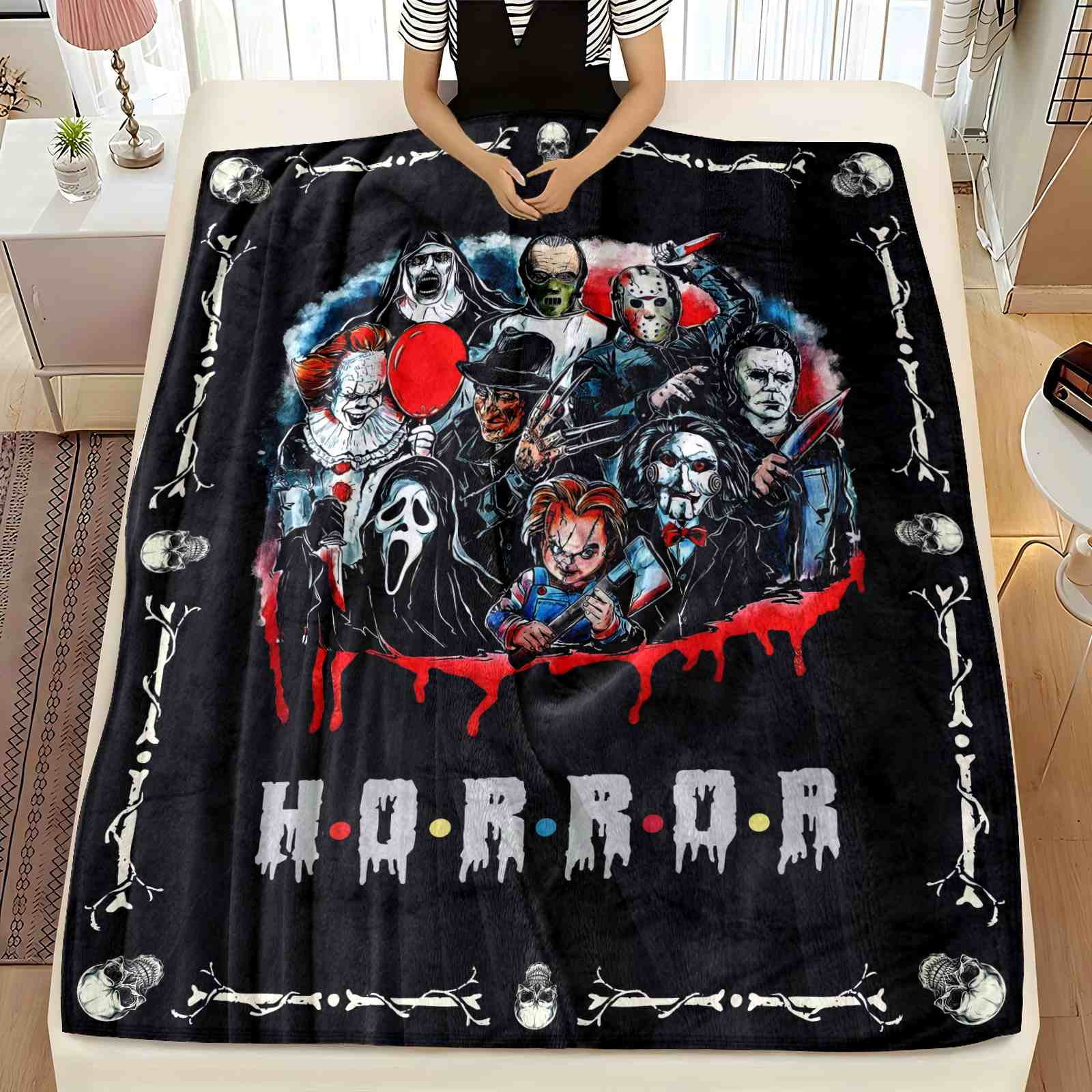 Halloween Horror Icons Blanket - Jason, Freddy, Michael Myers, Chucky ...