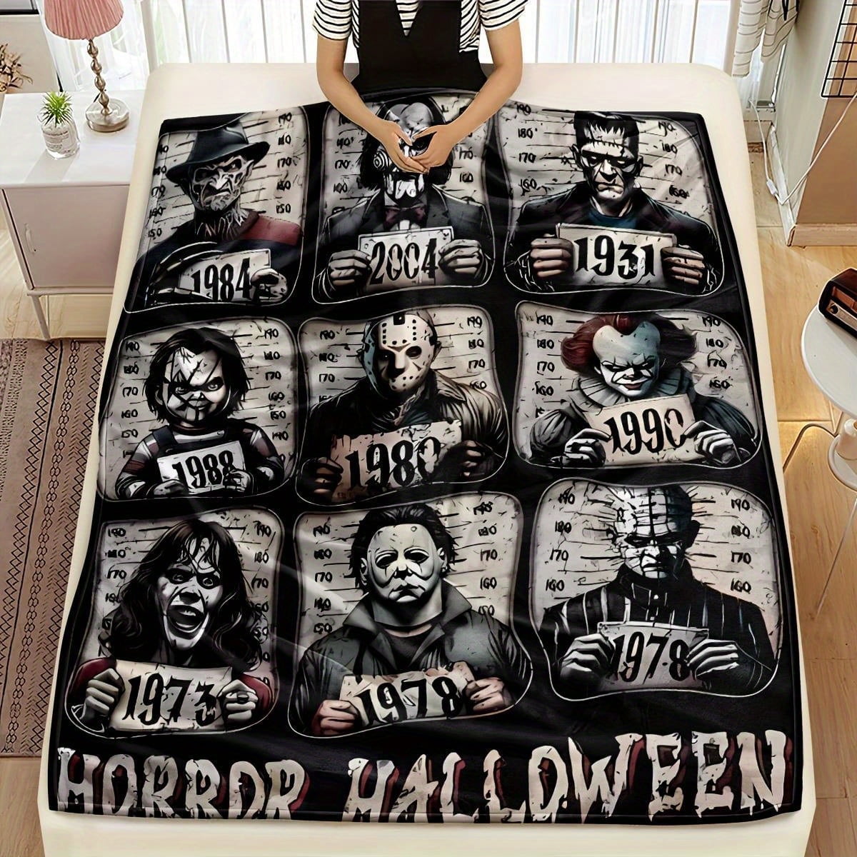 Halloween Horror Icons Blanket - Jason, Freddy, Michael Myers, Chucky ...