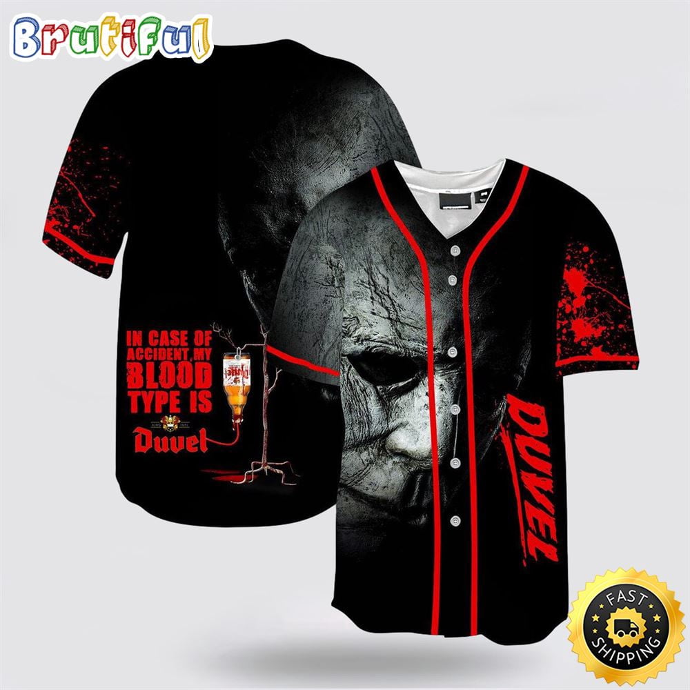 Halloween Horror Michael Myers Duvel Beer Baseball Jersey - Hot Sale ...