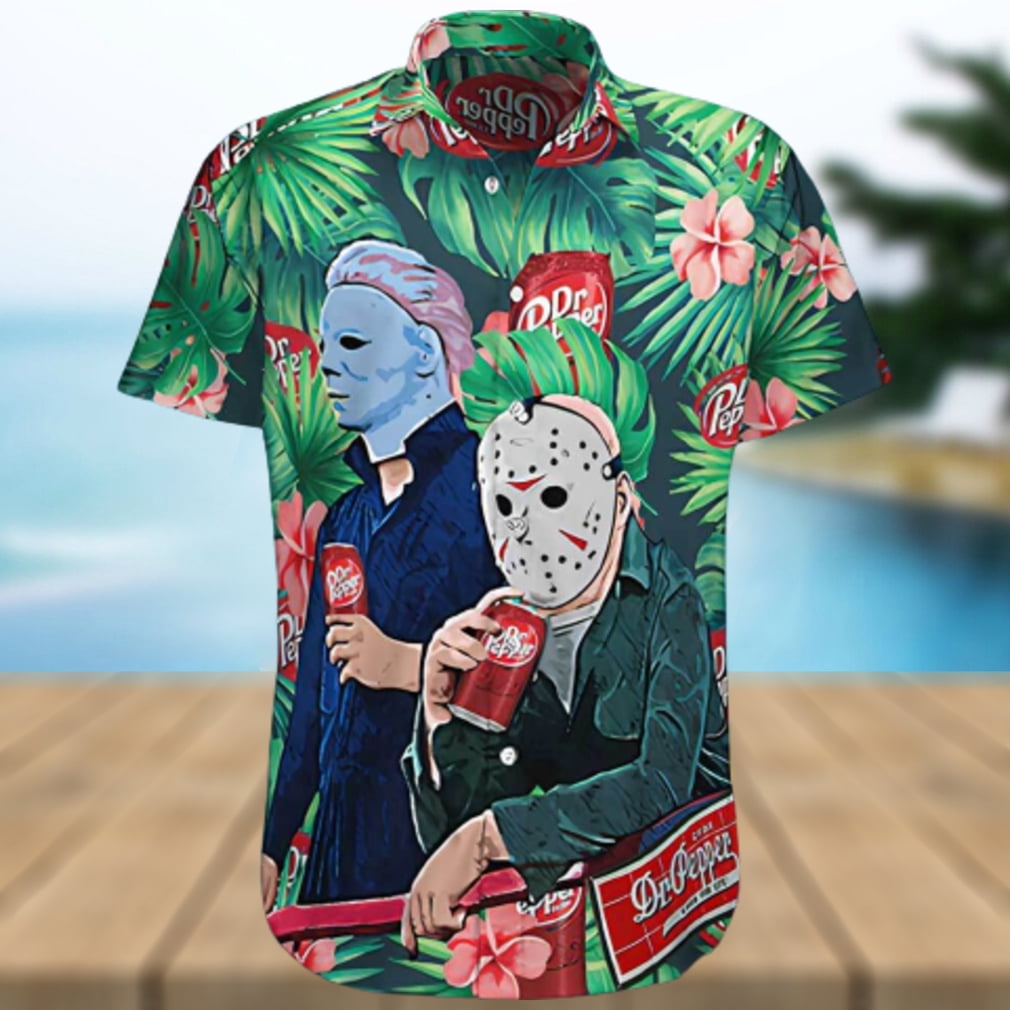 Halloween Horror Michael Myers Jason Dr Pepper Hawaiian Shirt - Walmart.com