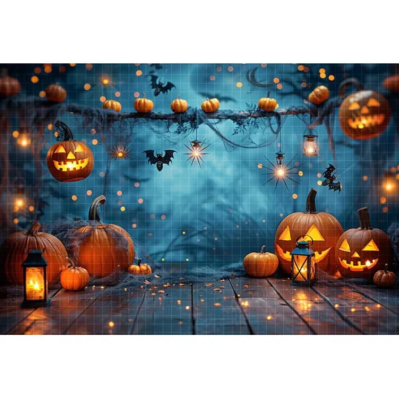 Halloween Horror Moon Night Scary Pumpkin Glitter Birthday Portrait r ...