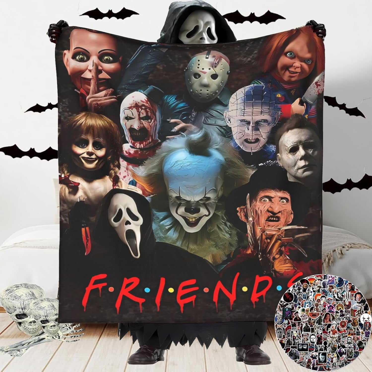 Halloween Horror Movie Blanket 50 Pcs Horror Stickers Suit, Scary ...
