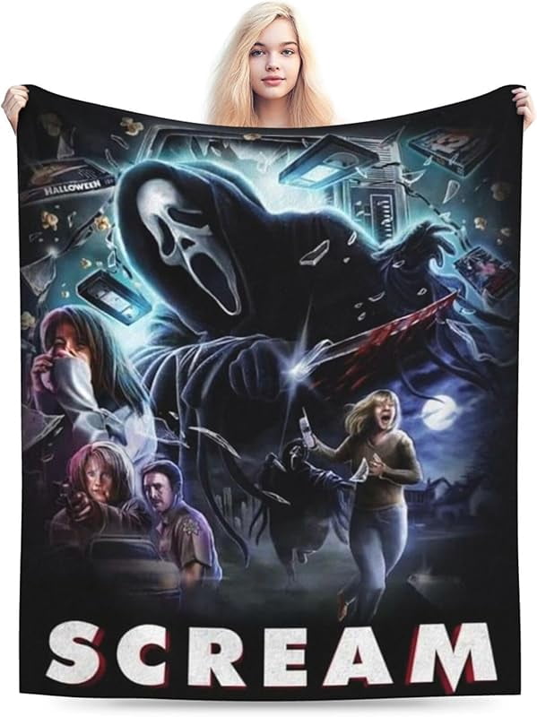 Halloween Horror Movie Blanket Screams Ghost-Face Blanket Lightweight ...