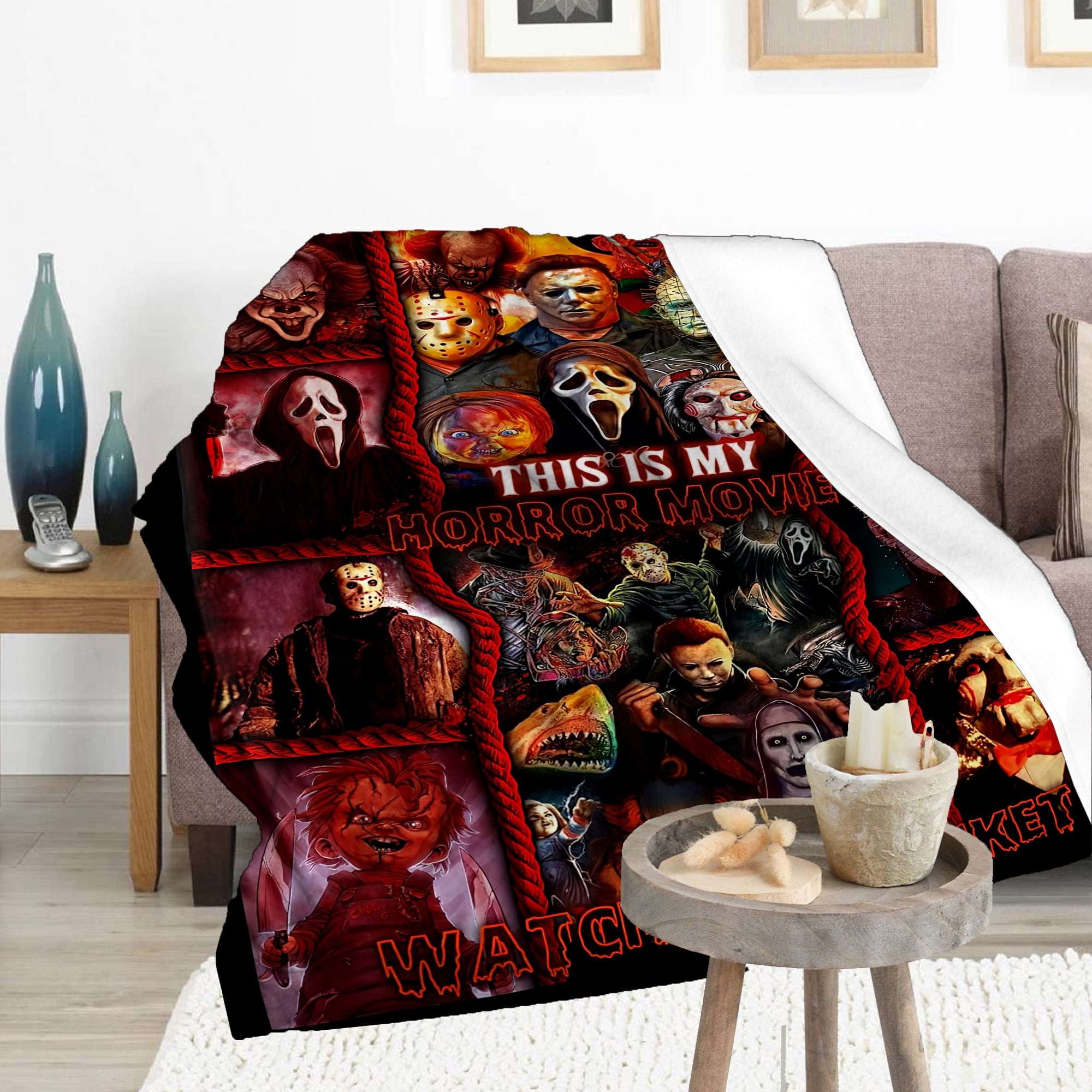 Halloween Horror Movie Character Throw Blanket - Versatile For Sofa ...