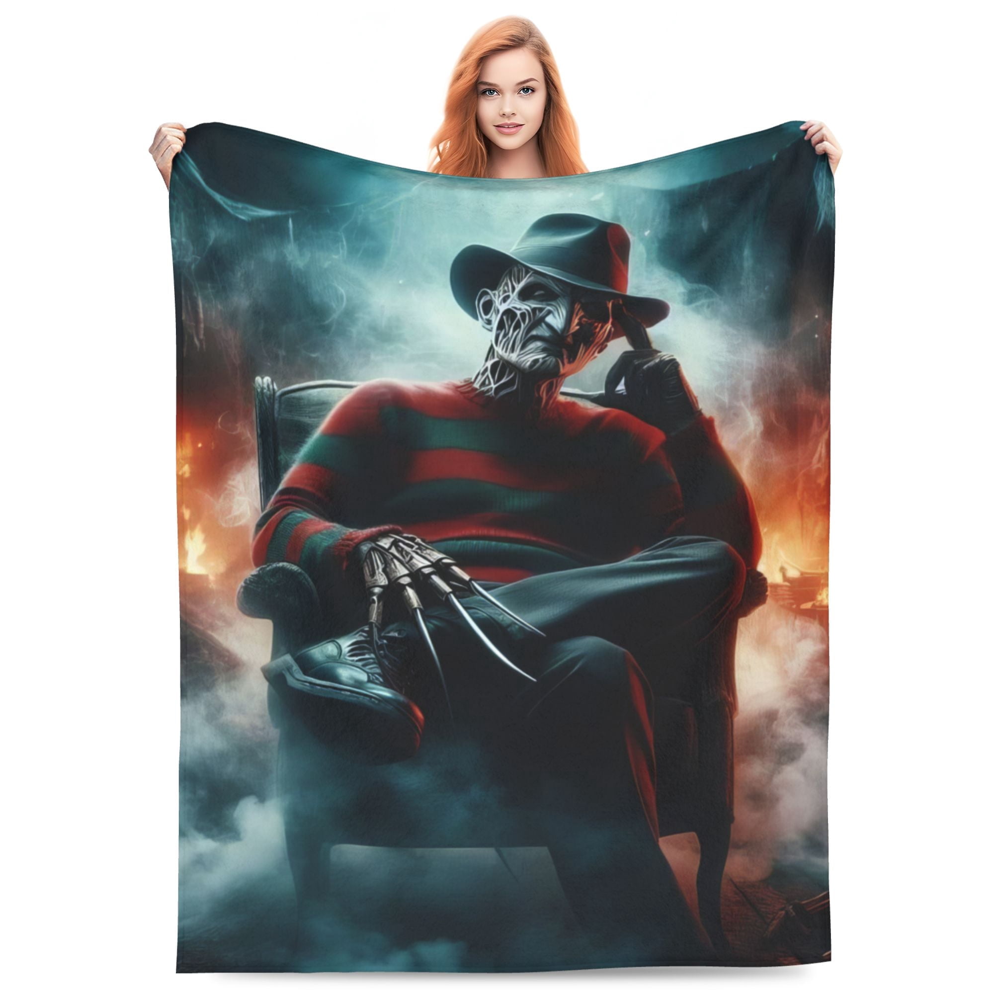 Halloween Horror Movie Freddy Krueger Lightweight Flannel Plush Blanket ...