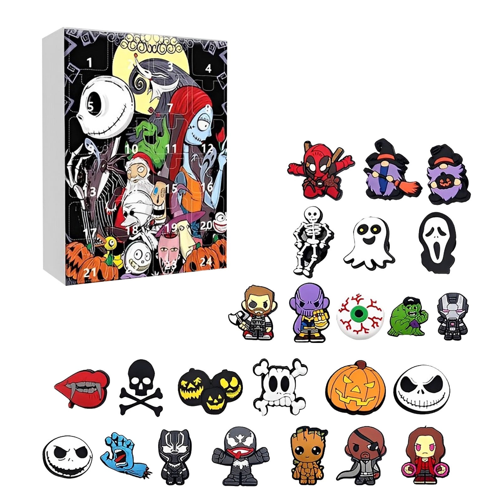 Gomind Halloween Horror Movie Shoe Charm Advent Calendar 2025, 24 ...