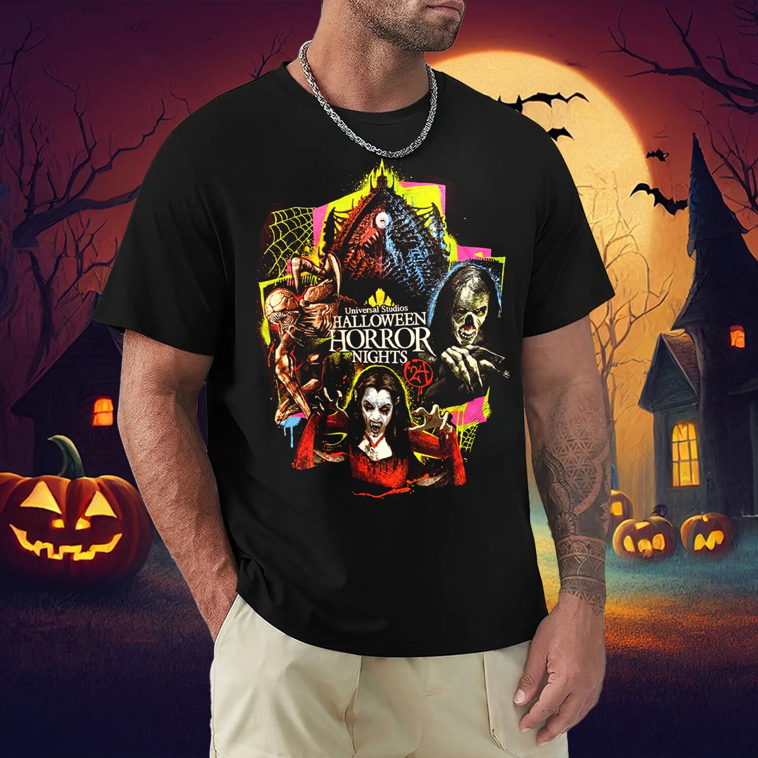 Halloween Horror Nights 2024 HHN33 Universal Studios Logo Ensemble T ...
