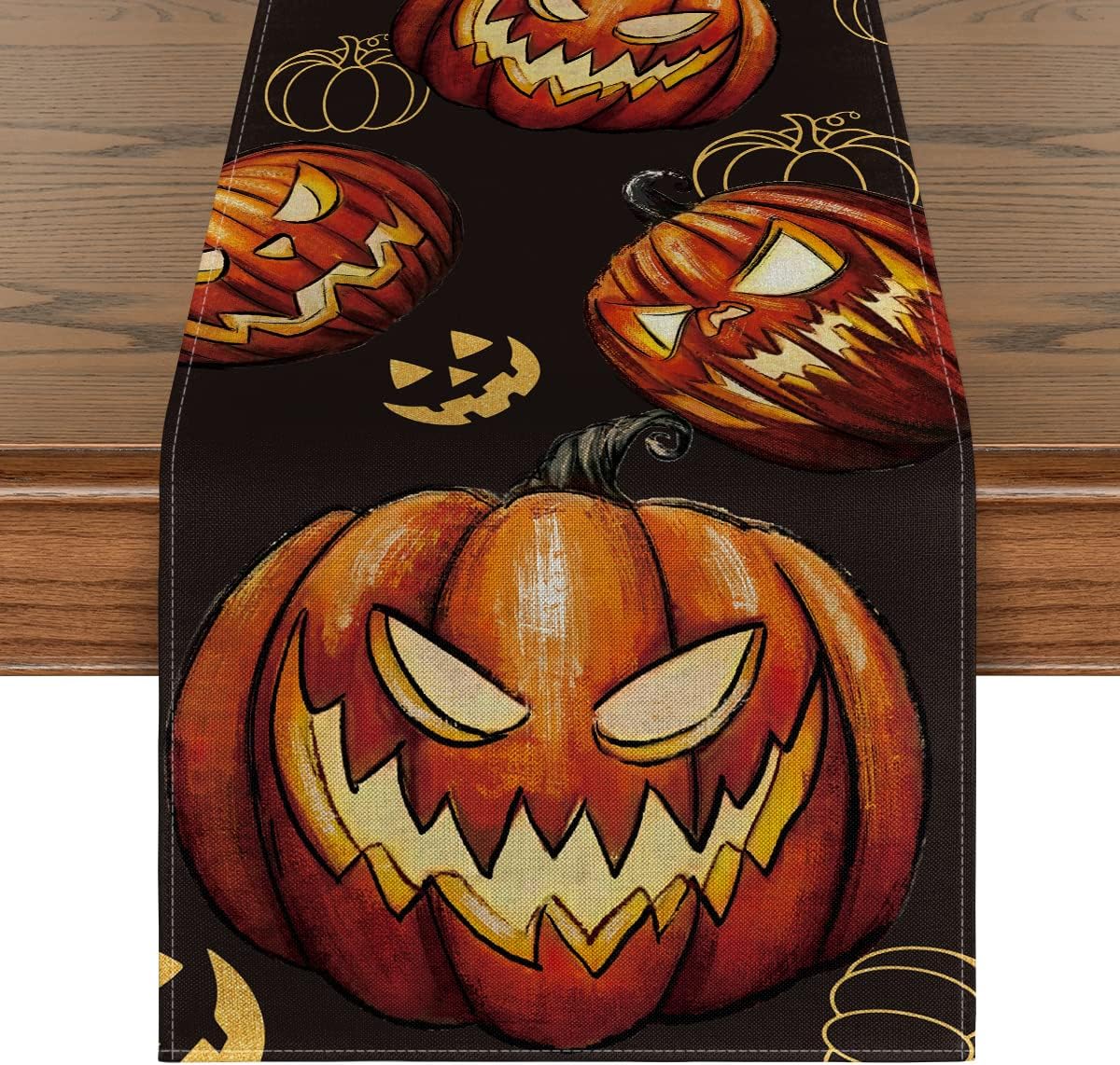Halloween Horror Pumpkin Linen Table Runners Kitchen Table Decor ...