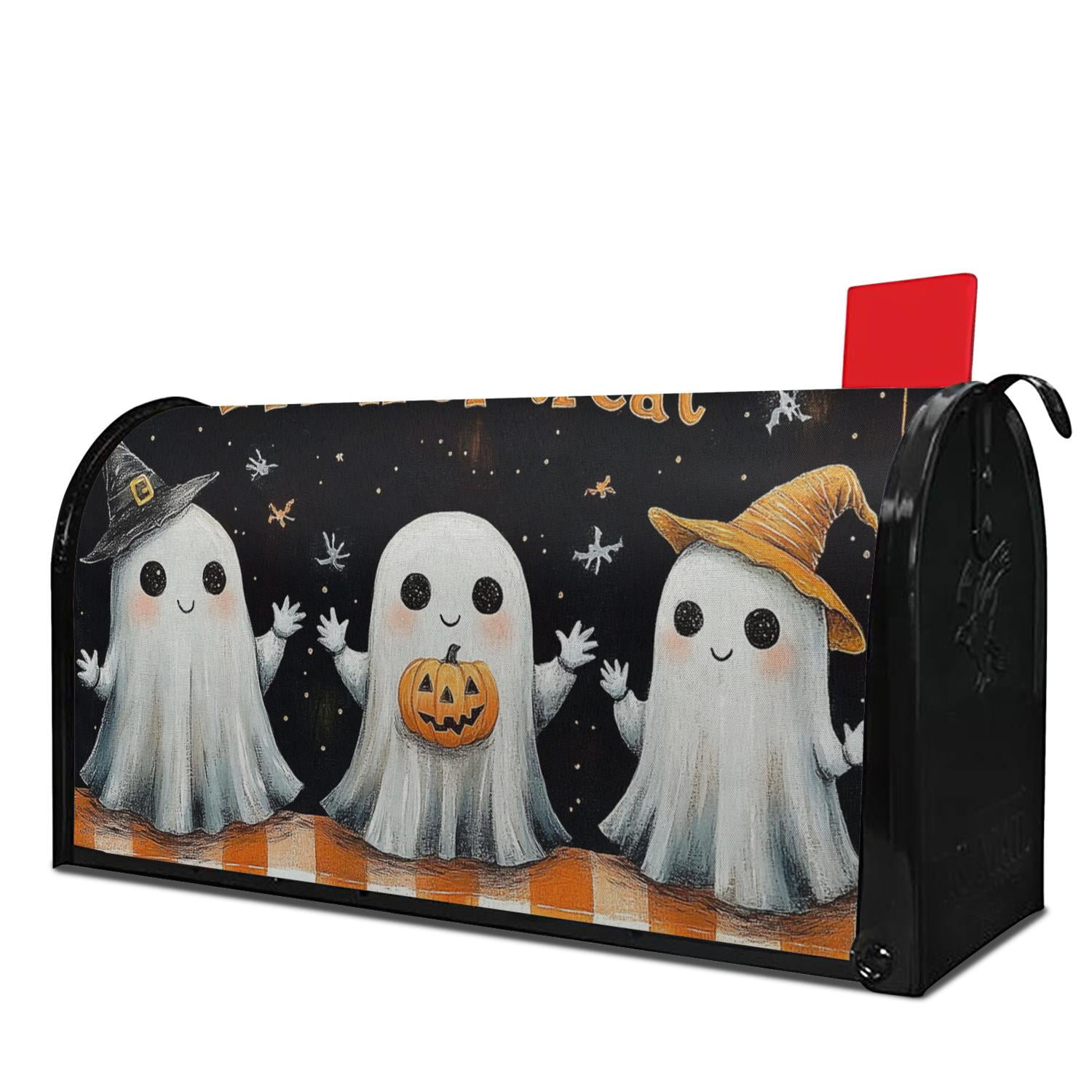 Halloween Horror Pumpkin Spooky Ghost Mailbox Cover,Magnetic 21x25.5 ...