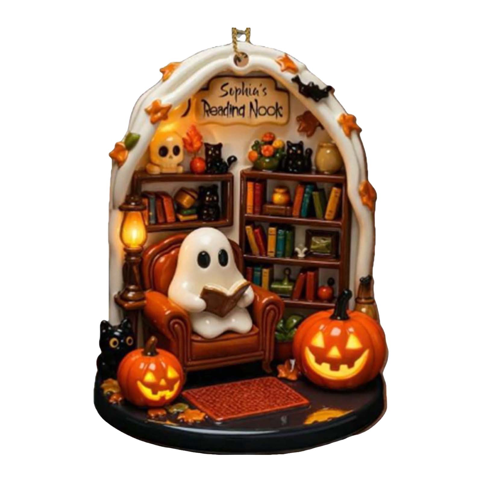 Halloween Horror Reading Corner Decoration, Ghost Reading A Book, 2d ...
