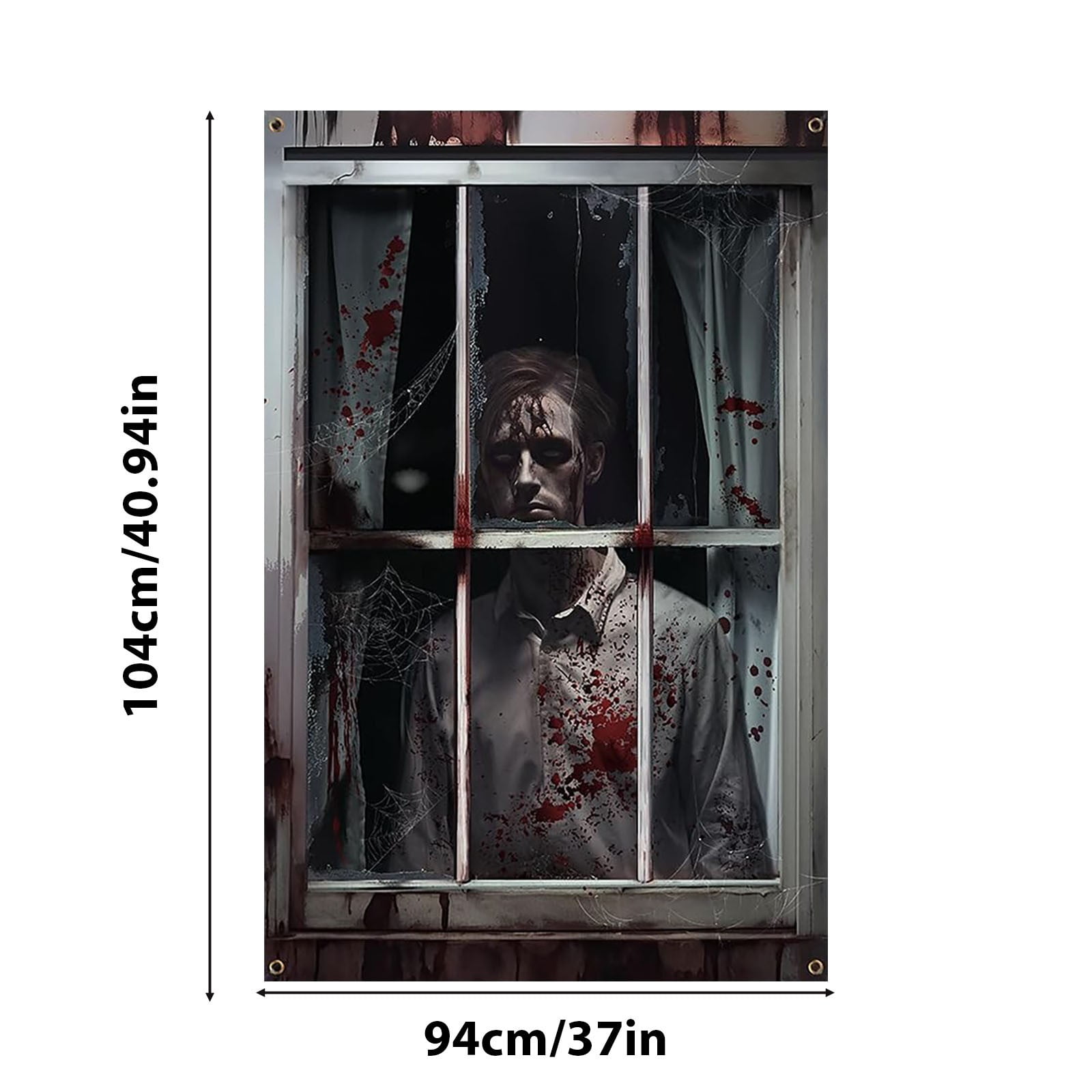 Halloween Horror Window Banner C Creepy Background Cloth with ...