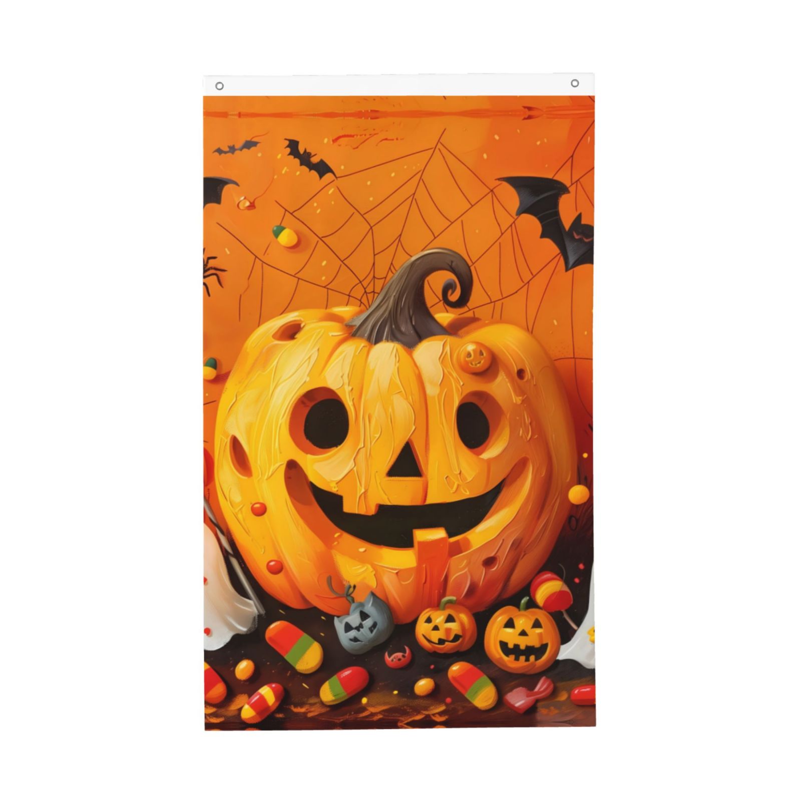 Halloween House Flags, Halloween Cartoon Pumpkin Ghost Halloween Decor ...