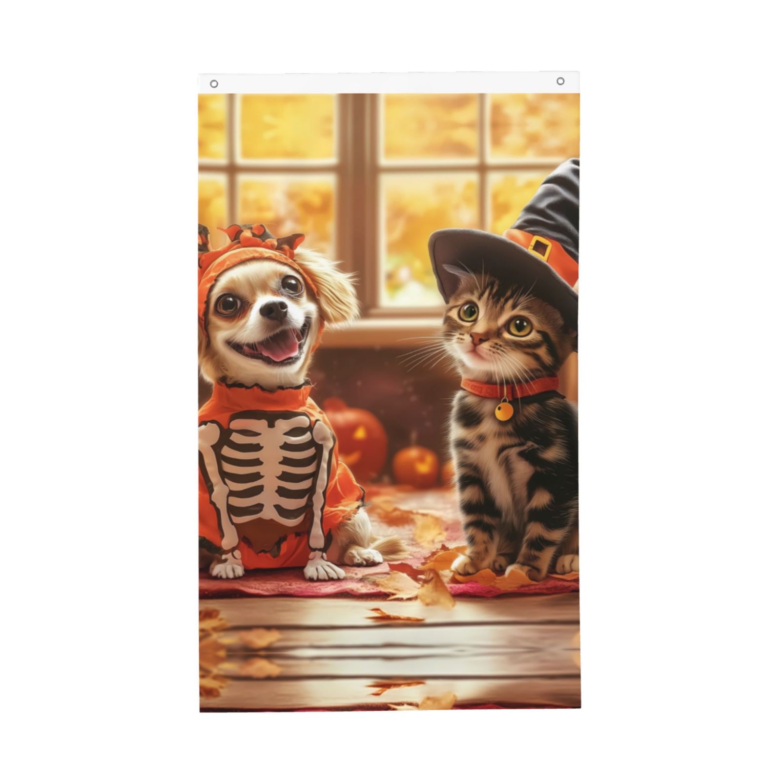Halloween House Flags, Halloween Cute Cat and Dog Halloween Decor ...