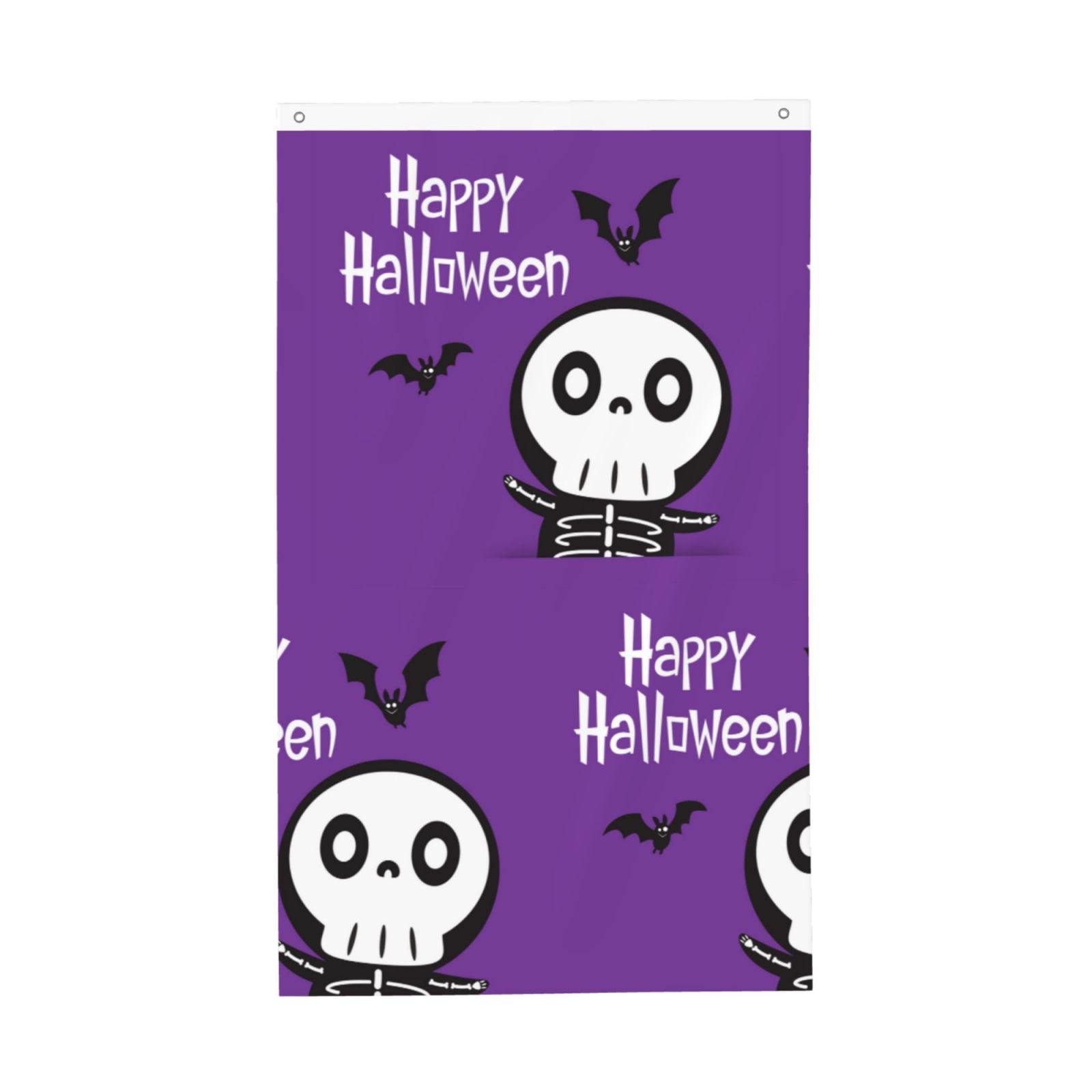 Halloween House Flags, Halloween Funny Skeleton Purple Halloween Decor ...