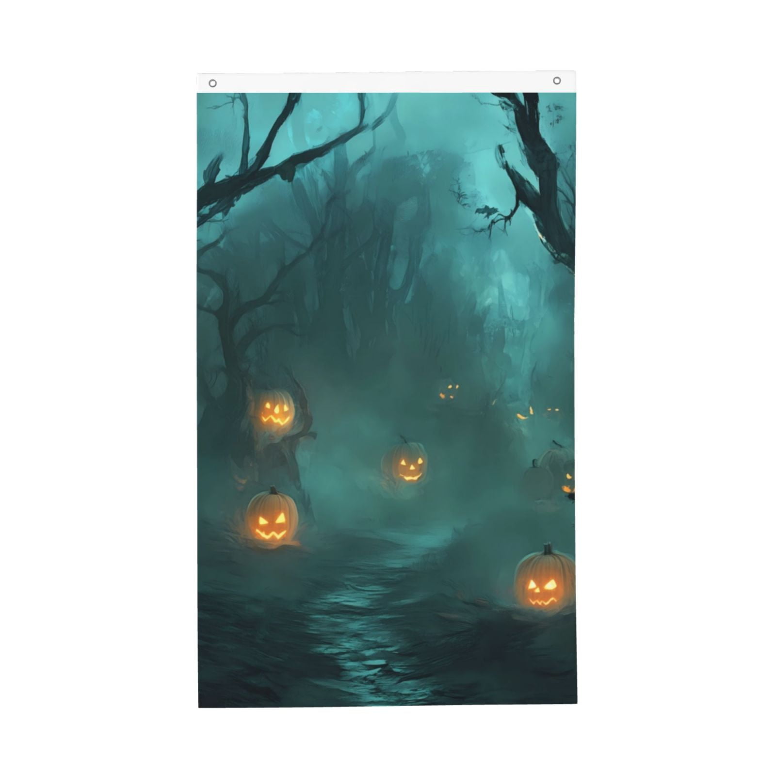 Halloween House Flags, Halloween Pumpkin Night Forest A Halloween Decor ...