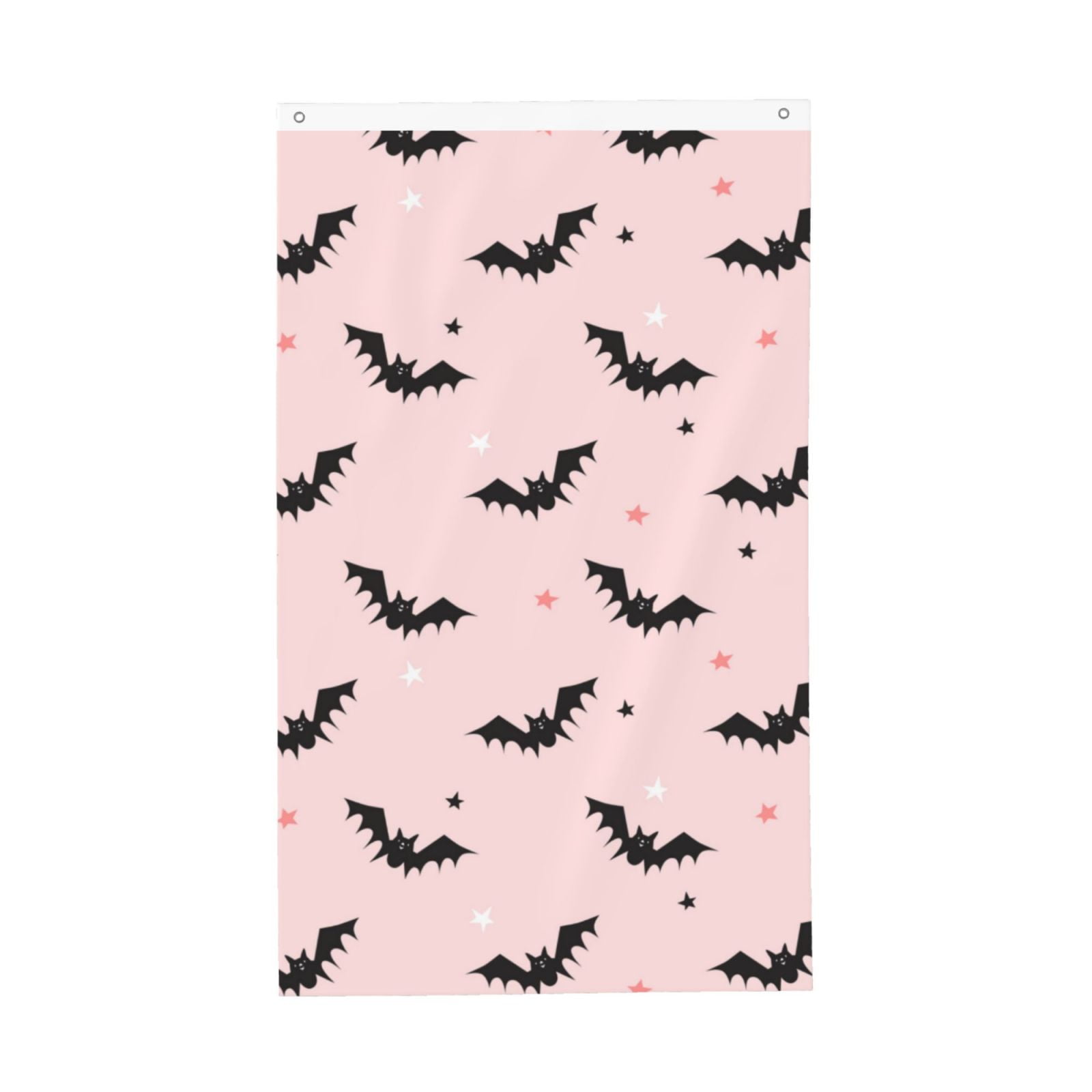 Halloween House Flags, Halloween black bats star pink Halloween Decor ...