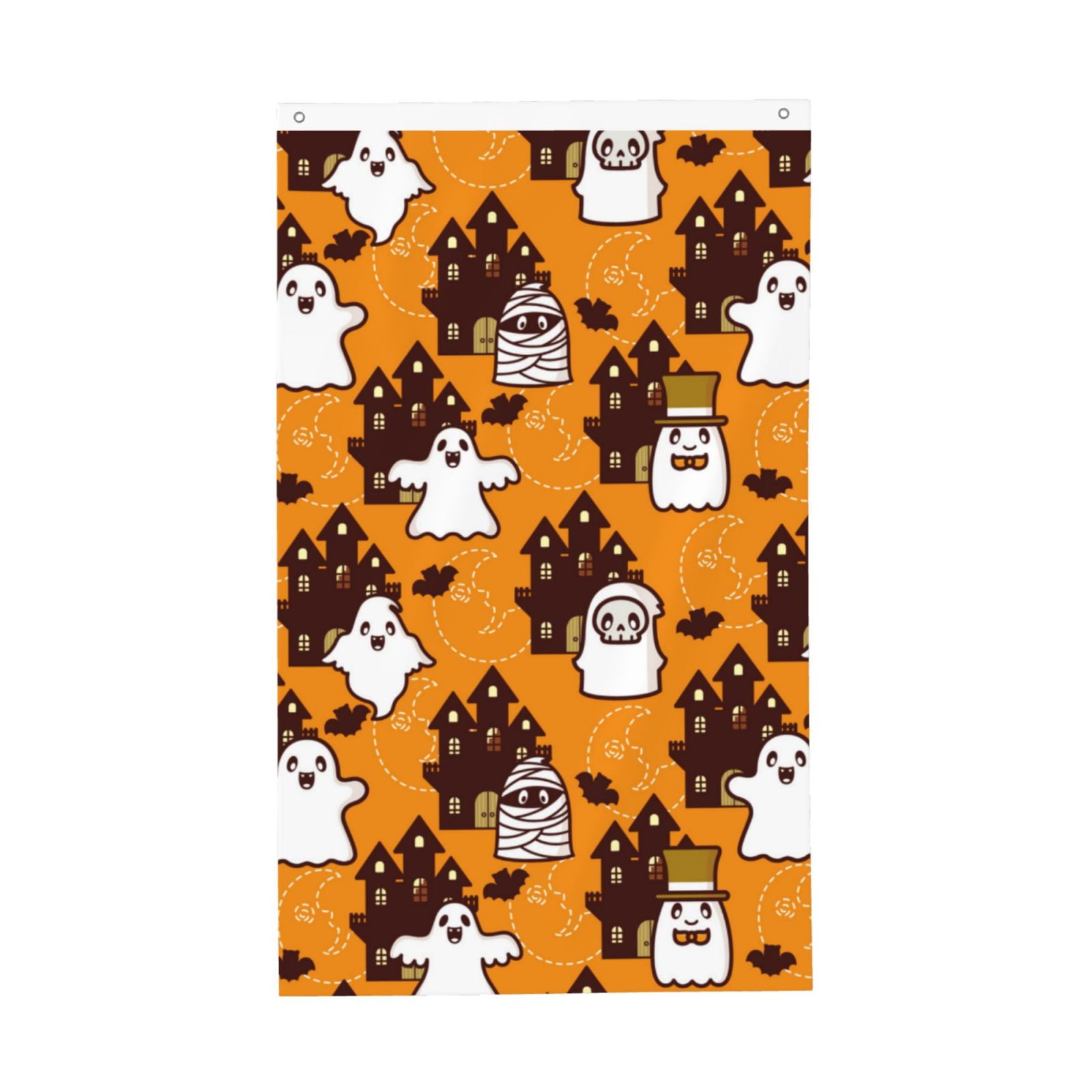 Halloween House Flags, halloween ghost cartoon Halloween Decor Double ...