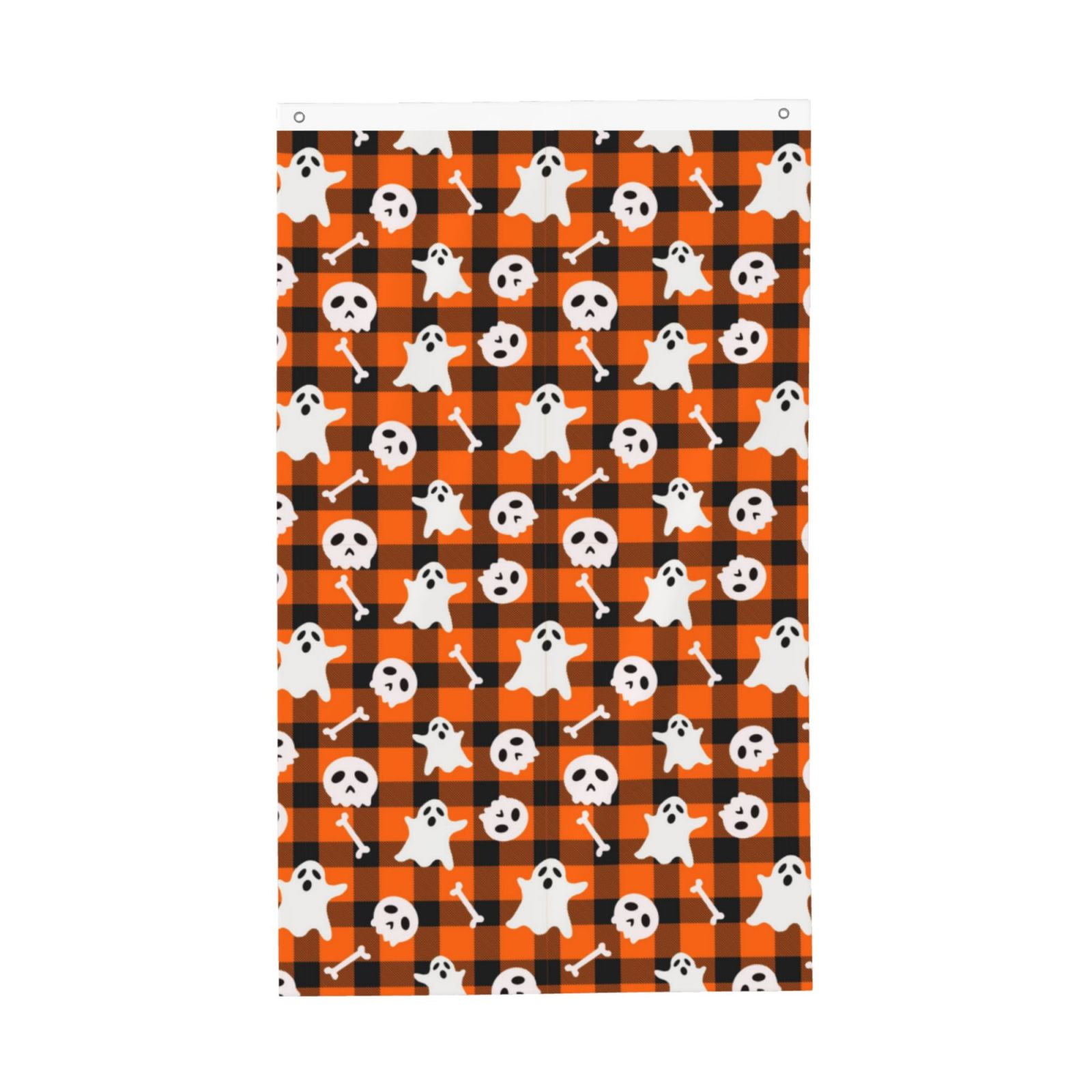 Halloween House Flags, halloween ghost plaid Halloween Decor Double ...