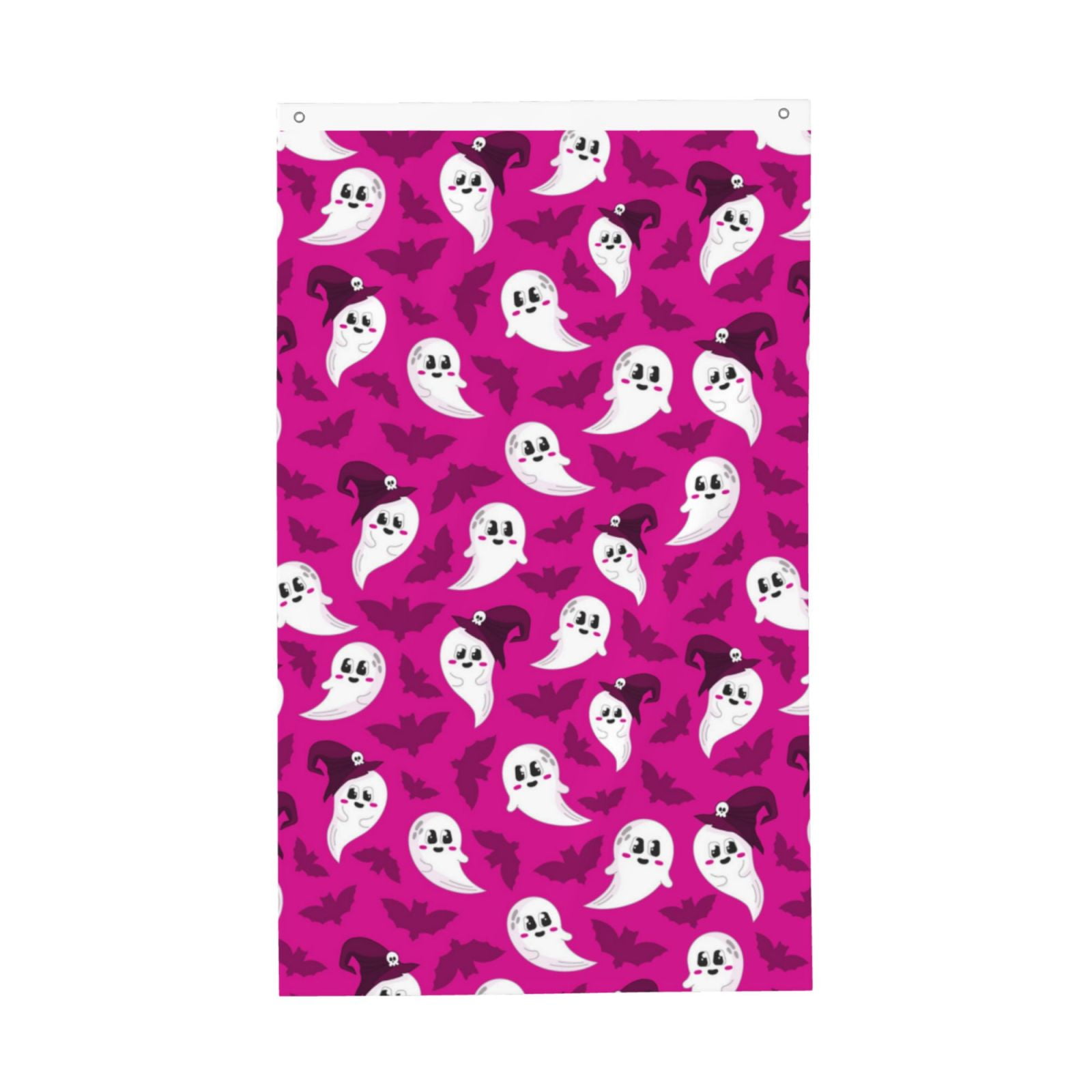 Halloween House Flags, pink background halloween spooky Halloween Decor ...