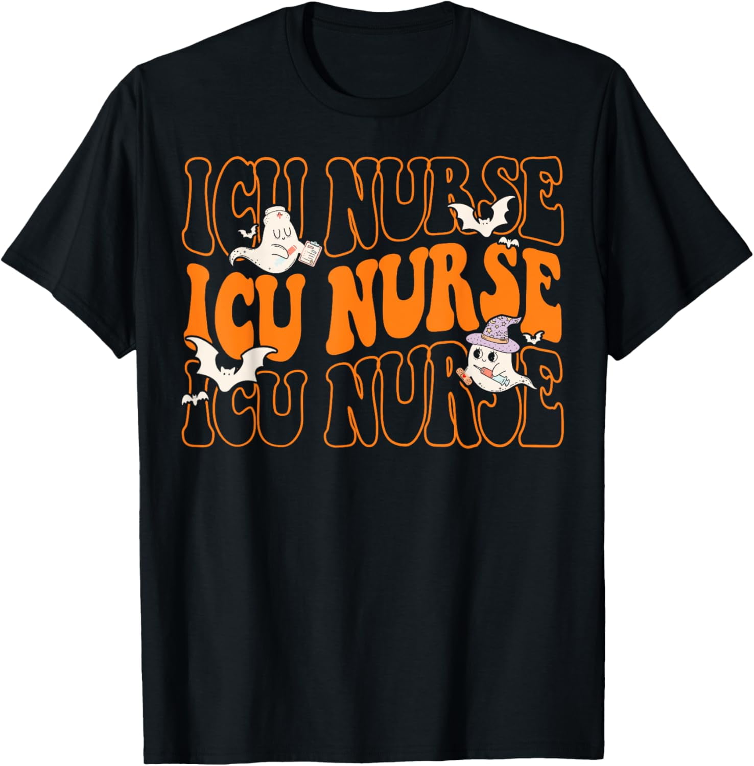 Halloween ICU Nurse Boo Crew Costume Intensive Care Unit T-Shirt ...