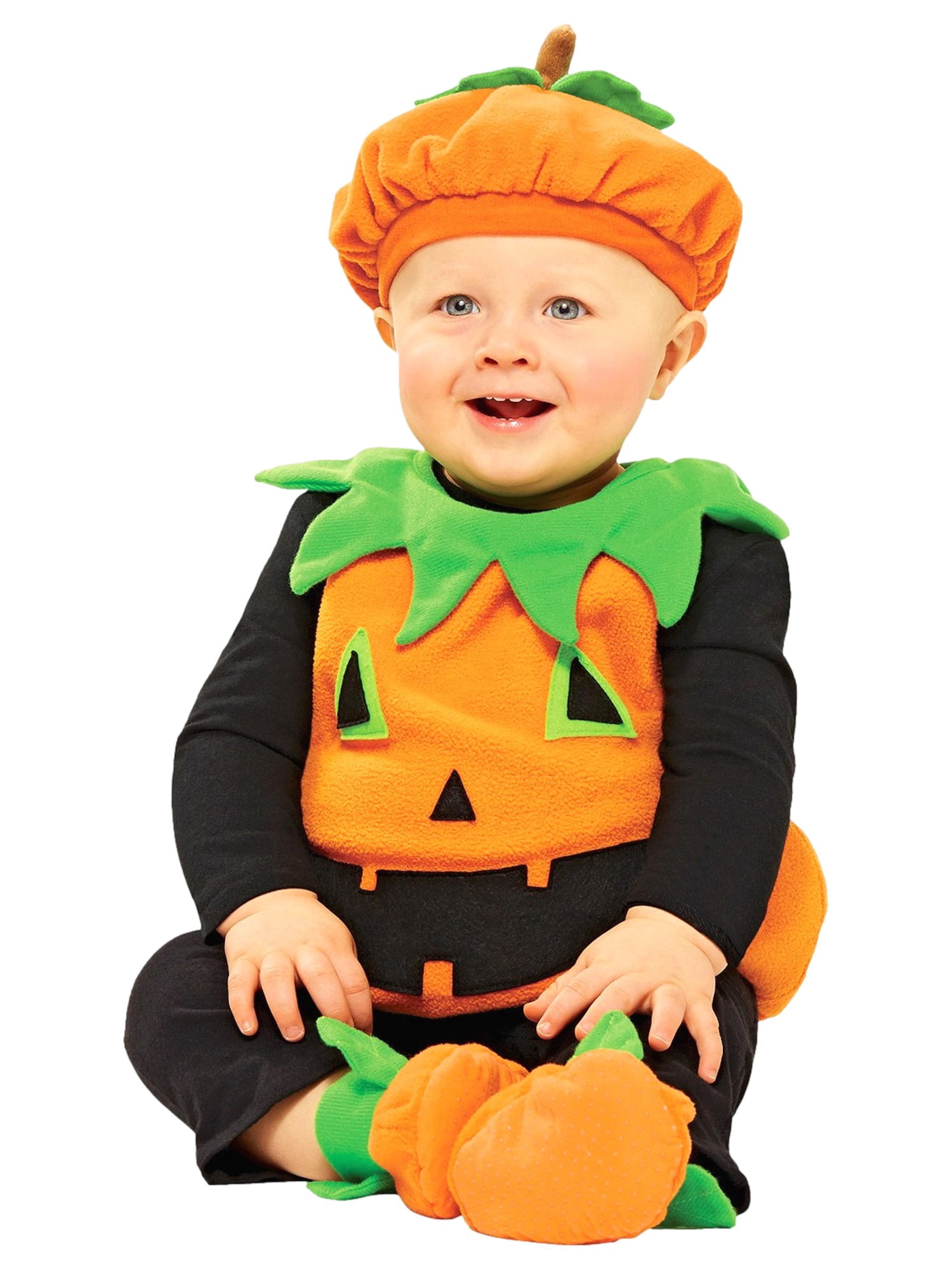 Halloween Infant Boys Girls Plush Pumpkin Vest Hat Booties Costume 0-6 ...