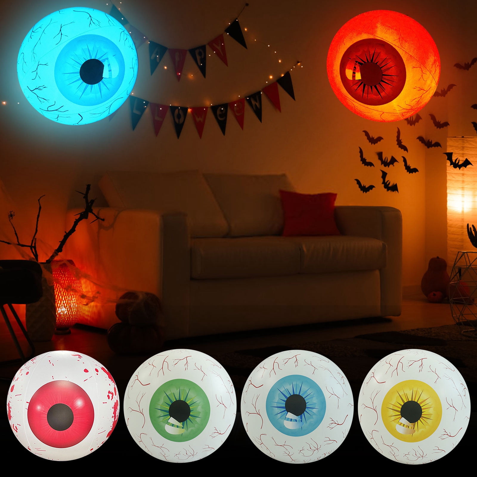 Halloween Inflatable Eyeball 23.6 Inches Halloween Theme Eyeballs ...