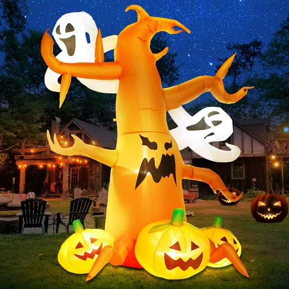 Halloween Inflatable Outdoor Decorations, 8Ft Blow up Spooky Dead Tree ...