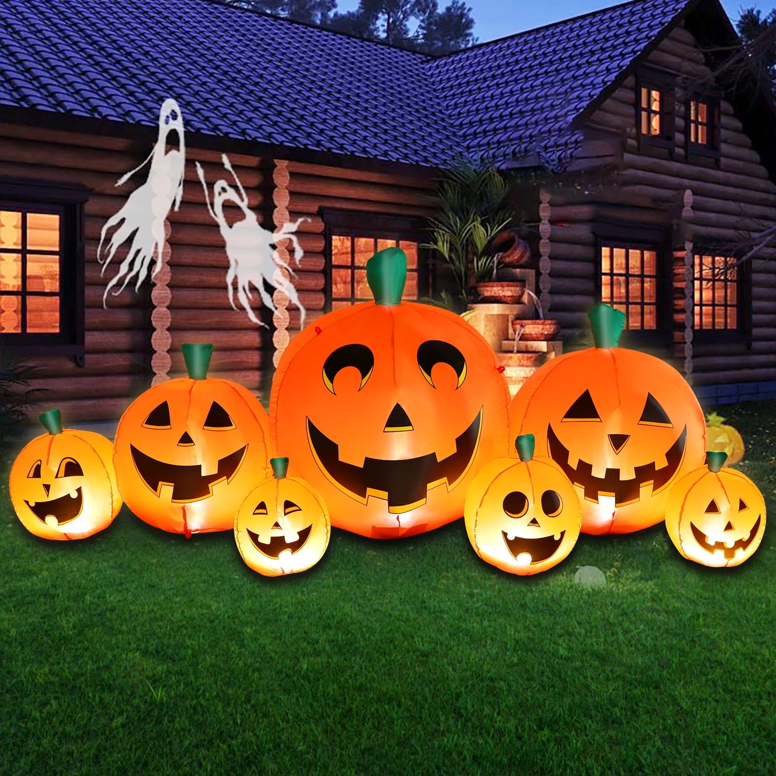 Halloween Inflatable Pumpkin Outdoor Decoration, 8.5FT Long Inflatable ...