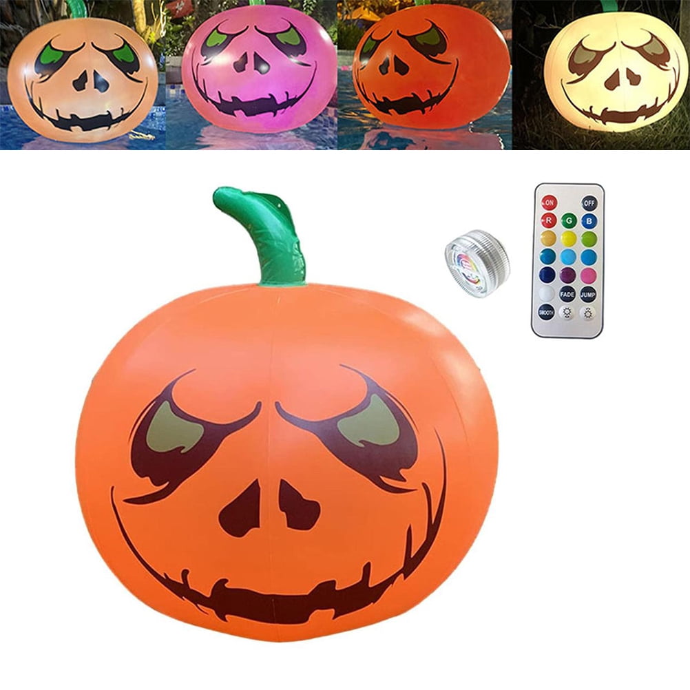 Halloween Inflatable Pumpkin With Built In LED Lights 16Inch Blow Up ...