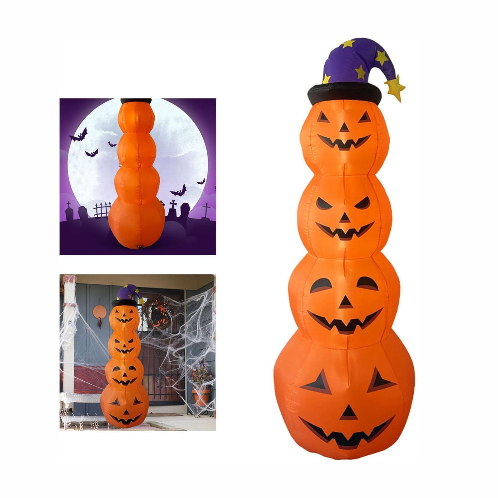 Halloween Inflatable Pumpkins - 787ft Lighted Up Stackable Blow Up for ...