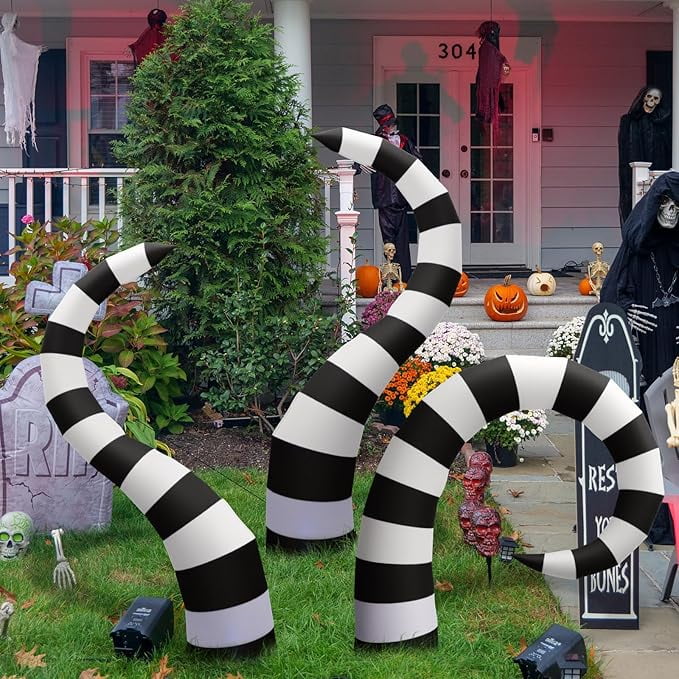 Halloween Inflatable Sandworm Decoration, 5.5FT Giant Blow Up Halloween ...