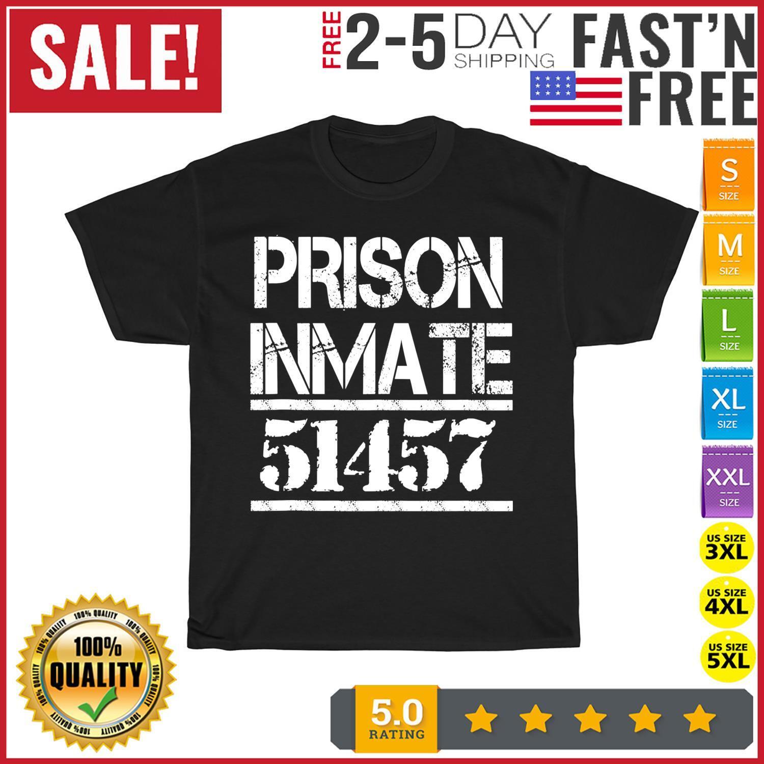 Halloween Inmate Prison Men Women Suit Lazy Costume Prisoner T Shirt ...