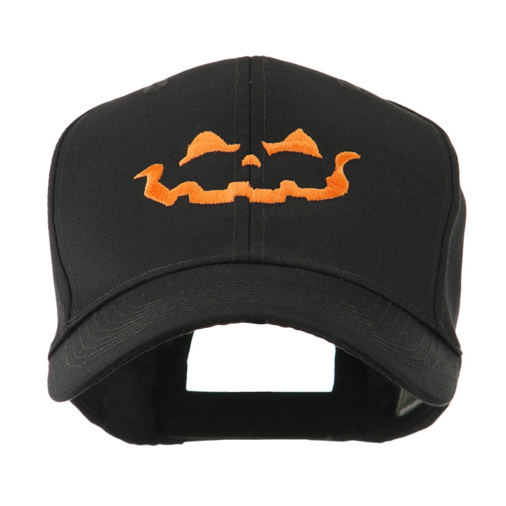 Halloween Jack O Lantern Face Embroidered Cap - Black OSFM - Walmart.com