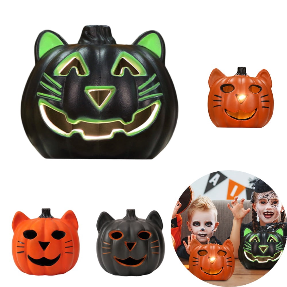 Halloween Jack O Lantern - Cat Pumpkin Jack O Lantern, Light Up Decor ...